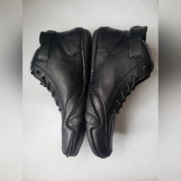 Ldeck | Shoes | Ldeck Black Leather Velcro High Top Nonslip Laceup ...